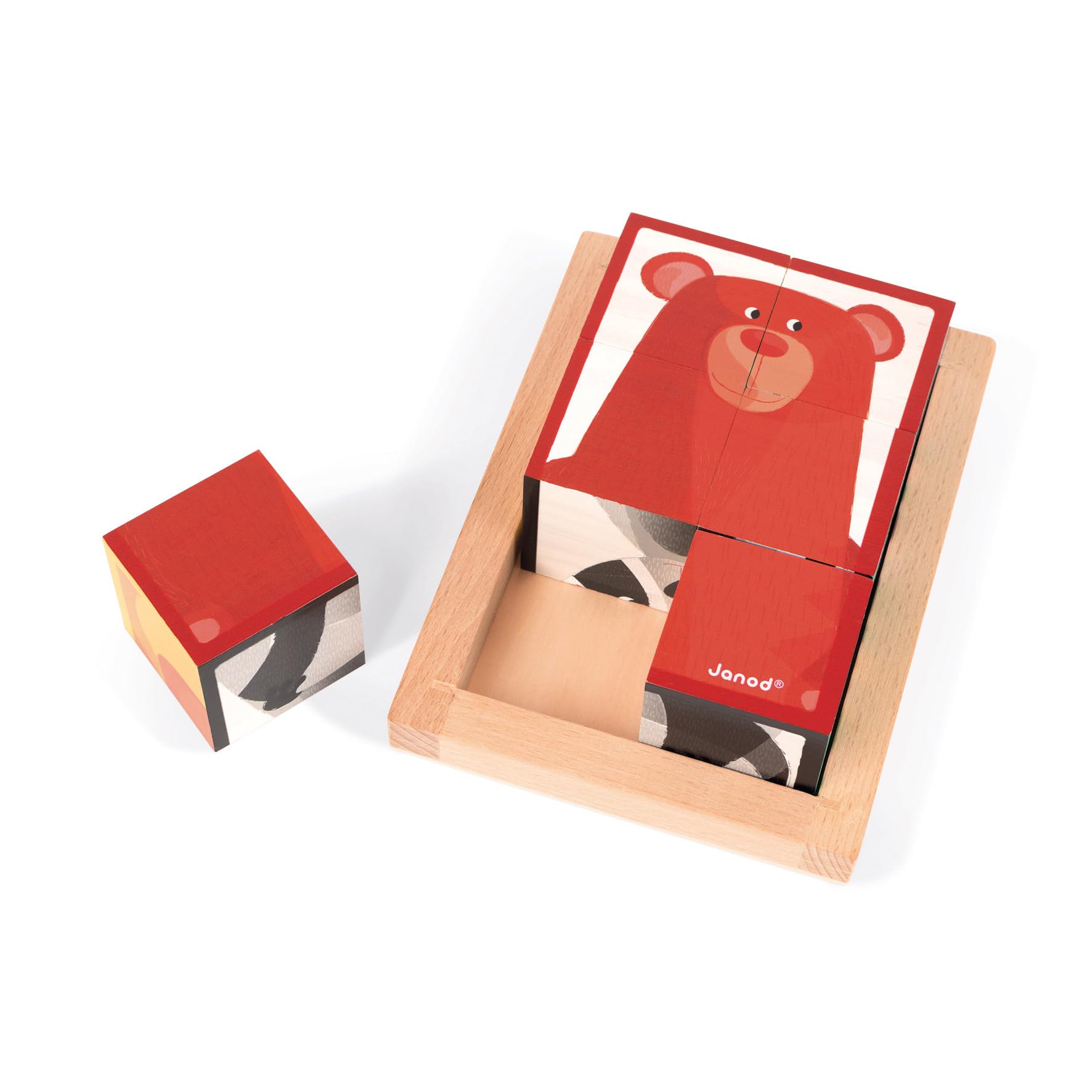 Janod 6 Wooden Forest Blocks - Ages 12+ Months - J08200