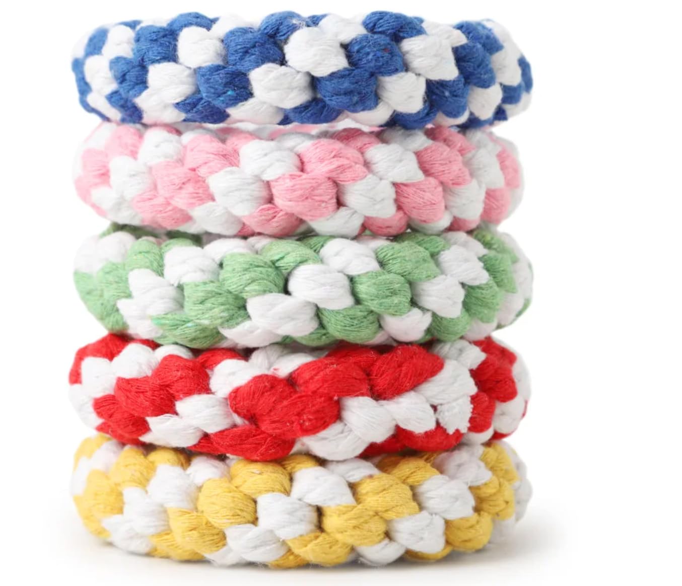 Dog Rope Donut Dental Chew Play Toy Braided for Bored, Teething Puppys and Dogs (Blue)