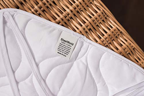 SheetWorld Crib Bib Sheet Saver, Soft Cotton, 4 Secure Ties, Solid White, Made in USA