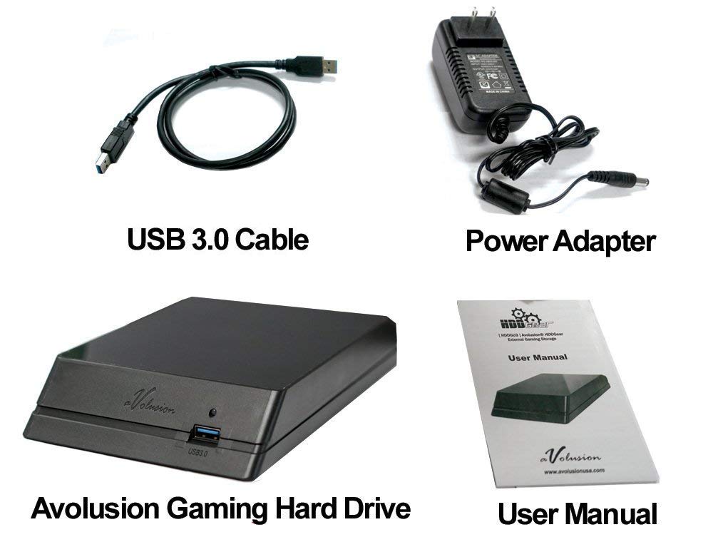 Avolusion HDDGear 3TB (3000GB) 7200RPM 64MB Cache USB 3.0 External PS4 Gaming Hard Drive (PS4 Pre-Formatted) - PS4, PS4 Slim, PS4 Slim Pro - 2 Year Warranty