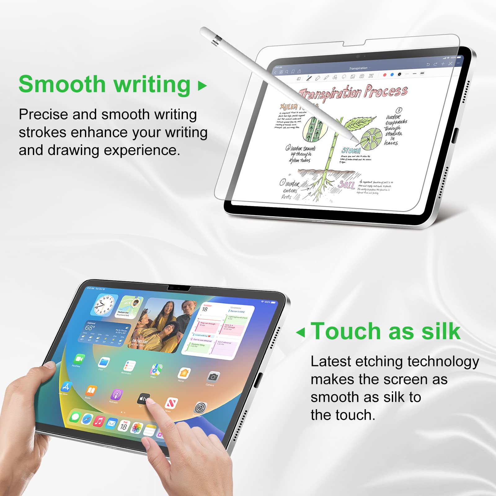 Bioton Silkfeel Glass Screen Protector Compatible with iPad 9th Generation/iPad 8th Generation/iPad 7th Generation (iPad 10.2 Inch) [Auto-Alignment Tool] [Tempered Glass] [EZ Kit]