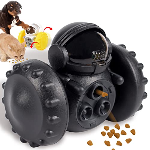 Dog Treat Toy for Small Dogs, CAISATEQ Interactive Pet Food Dispenser Puzzle Toys Treat Dispensing Cat Slow Feeder Toy for Small Puppies, Medium Dogs and Indoor Cats - Turquoise (Black)