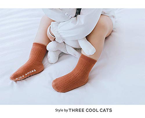 QandSweet Baby Boy Combed Cotton Socks Toddler Ankle Sock Non-Skid for Newborn Infant Childrens (0-6M, 9 Colors)