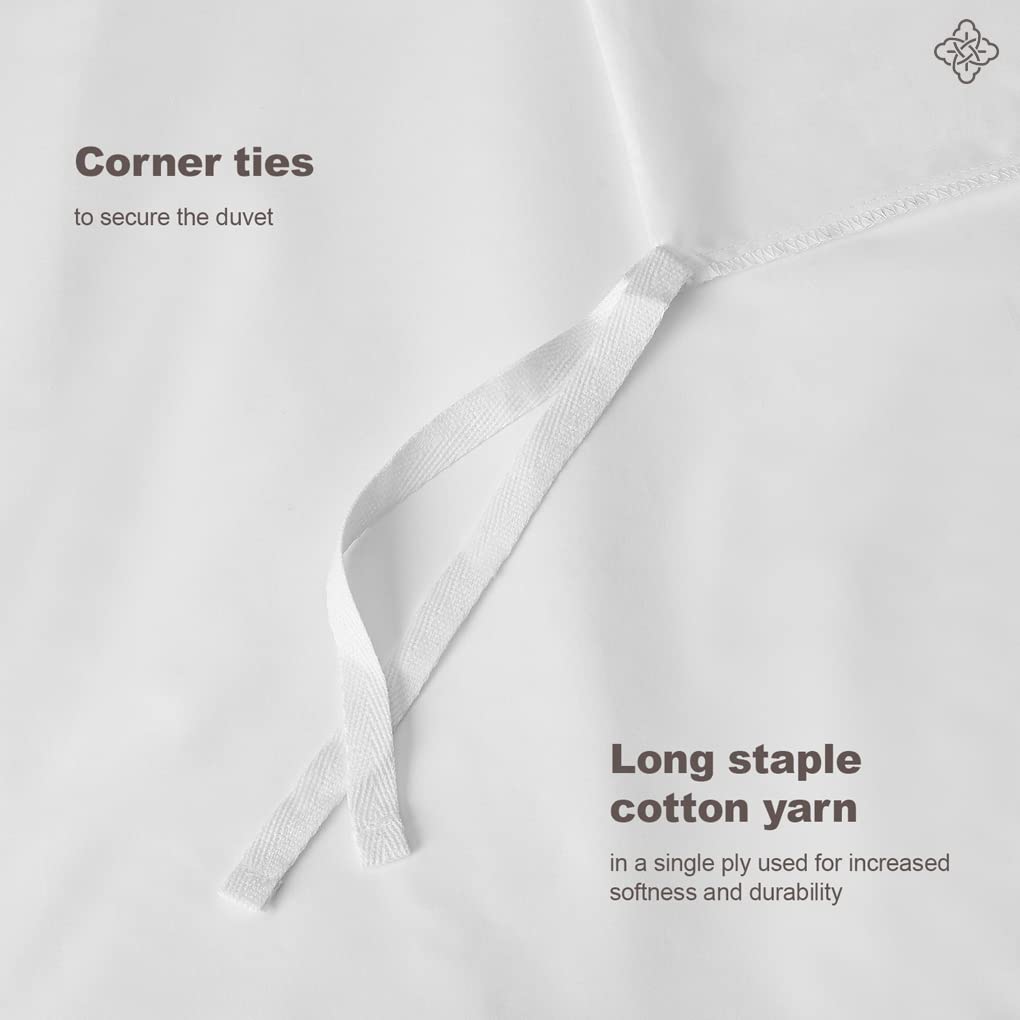 BIOWEAVES 100% Organic Cotton Percale Duvet Cover King Size Set β Crisp, Soft & Naturally Cooling Weave, 300 Thread Count GOTS Certified King Duvet Cover & 2 Pillow Shams β 106x92 inches, Ivory