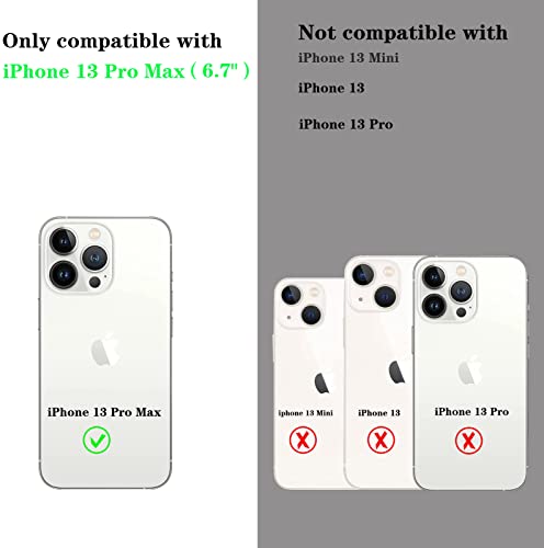 MInCYB Wallet Case Compatible with iPhone 13 Pro Max, Zipper Case with RFID Blocking Card Holder Slot, Magnetic Detachable Zipper Purse with Wristlet Strap, Leather Cover for iPhone 13 Pro Max. Red