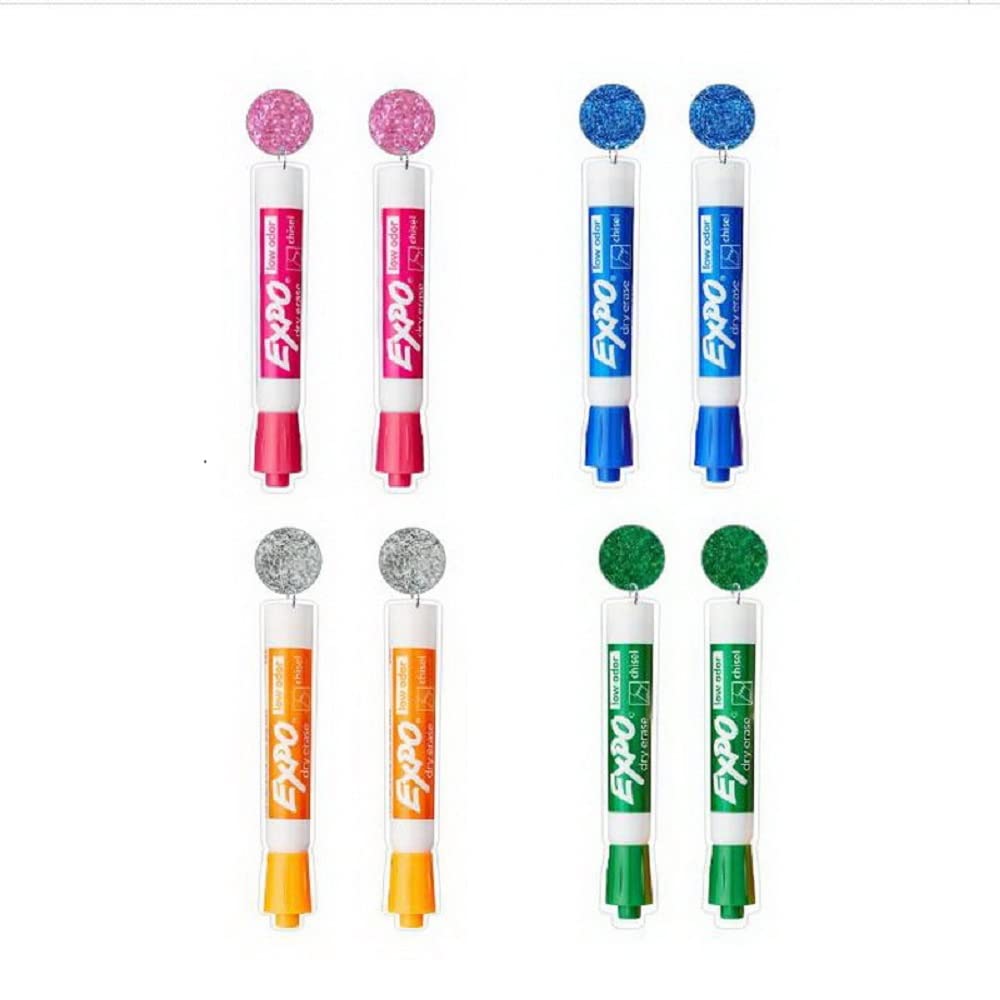 Beaded Pencil Earrings Teacher Earrings for Women Handmade Funny Pencil Book Drop Dangle Earrings for Teachers Appreciation Day Creative Jewelry Gifts -Style 8