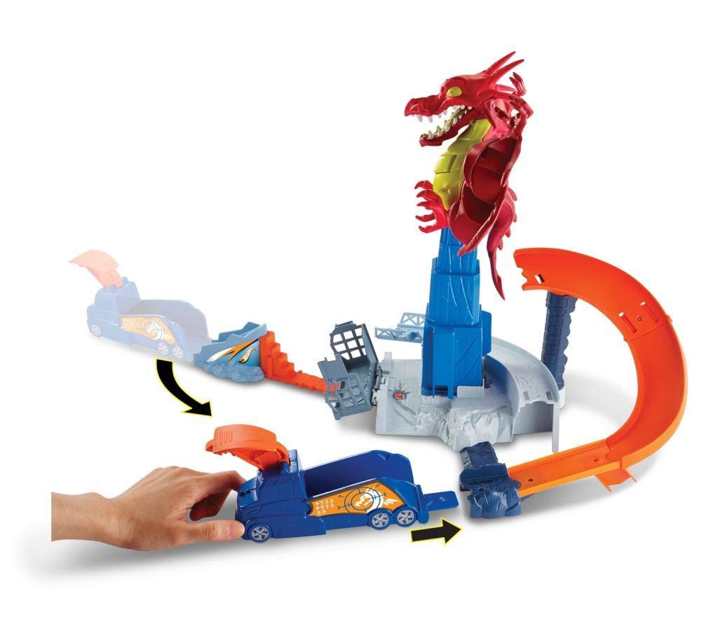 Hot Wheels Dragon Blast Play Set with Launcher for Heroic Action