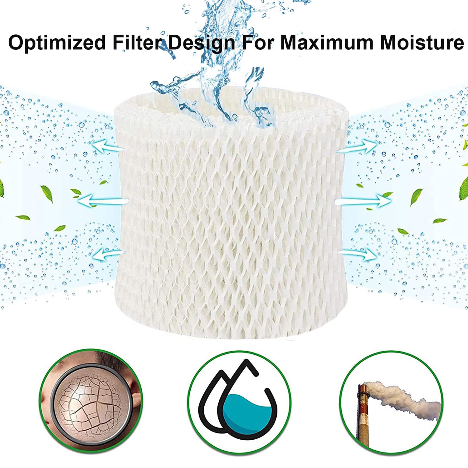 ITidyHome 4 Pack Replacement Humidifier Filter Wicking Compatible with Honeywell HC-888, HC-888N, Filter C,Designed to fit HCM-890 & HEV-320 & DCM-200 & DH-890