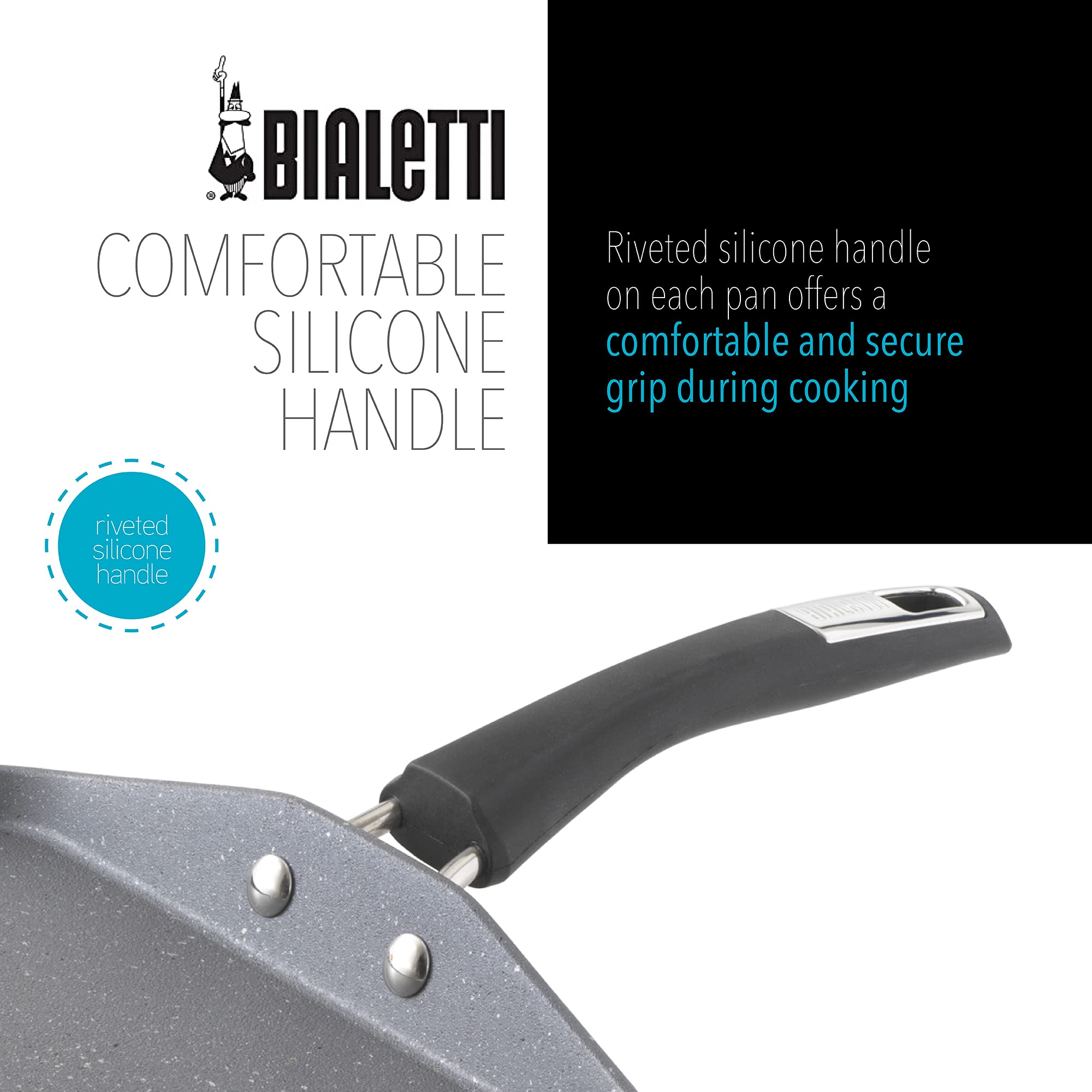 Bialetti Impact, Non-Stick 10 in. Square Griddle, Gray