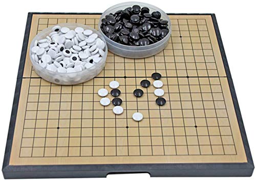 Medium Magnetic 19x19 Go Chess Set Game 11Inch/28cm Portable with Single Convex Plastic Stones and Go Board Classic Chinese Strategy for Kids & Adult