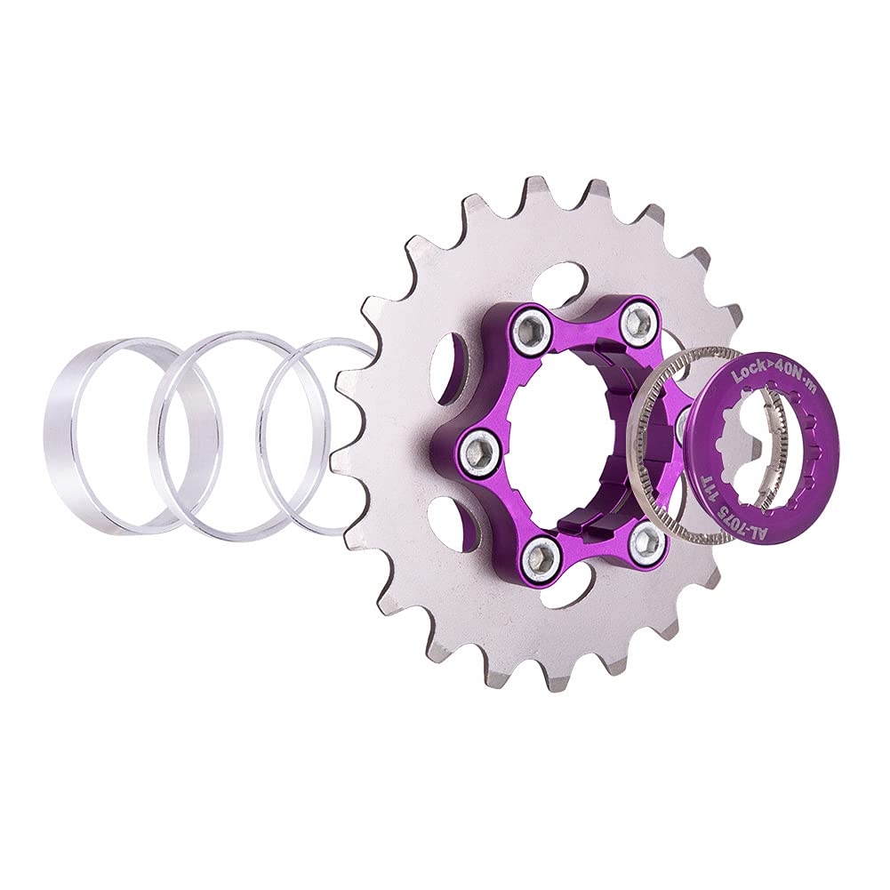Bibike Single Speed Conversion Kit 16T/17T/18T/19T/20T/21T/22T/23T Single Speed Fixie Cassette Compatible with Shimano Sram