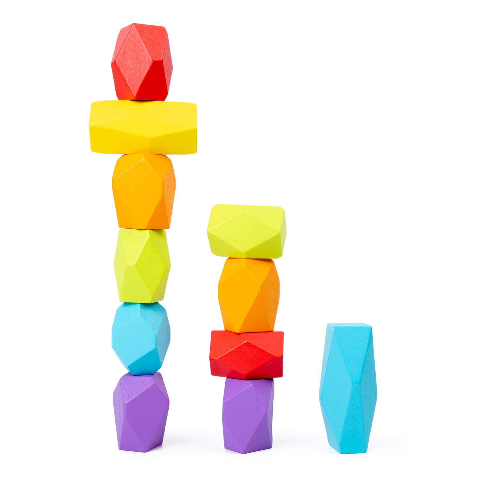 Auvewilo Wooden Stacking Stones Toy, Balancing Educational Game for Kids