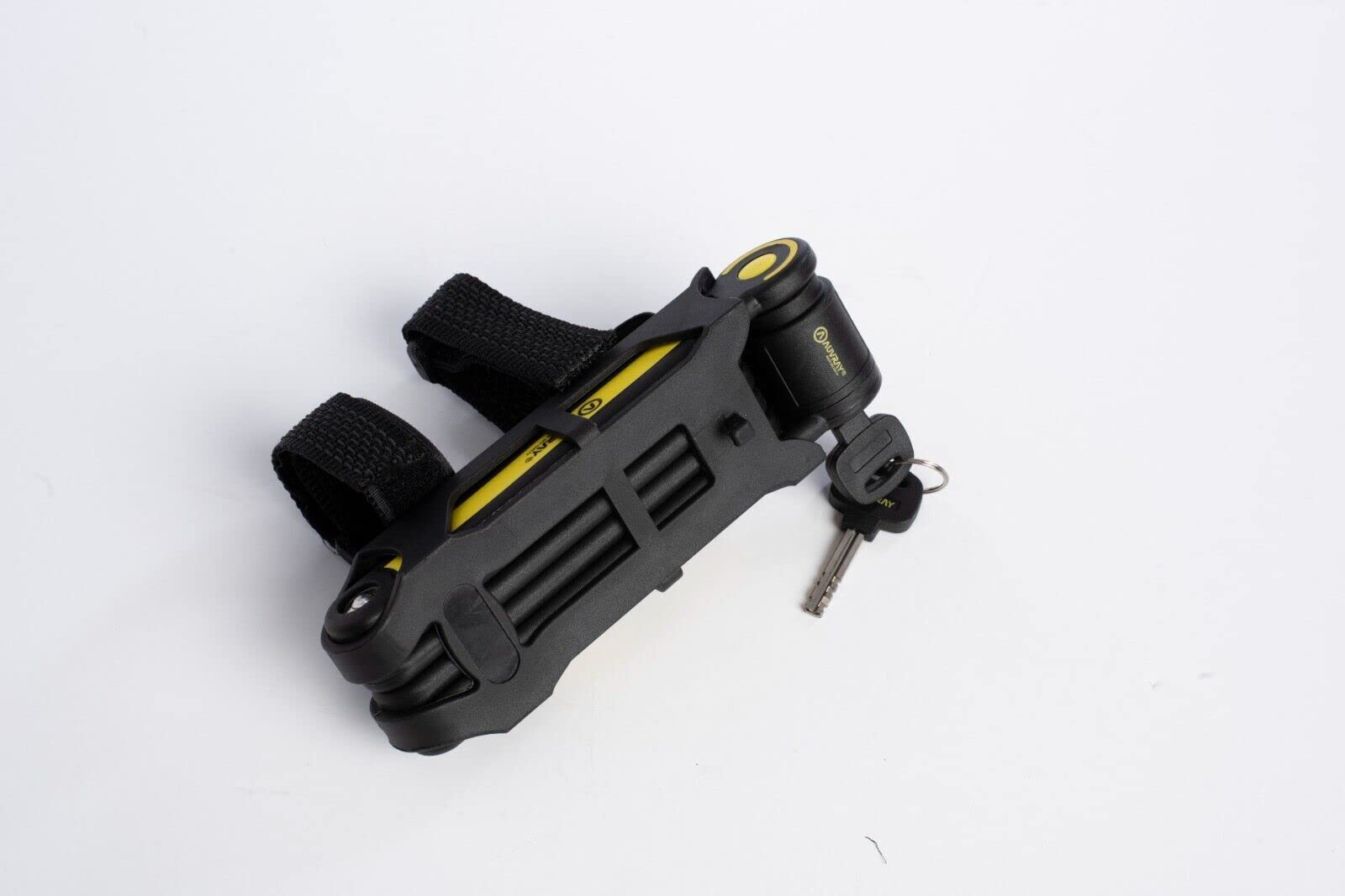 AUVRAY Anti-Theft Heavy Duty Folding Bike Lock, 3.7ft Long, Steel, with Universal Bracket and 2 Milled Keys