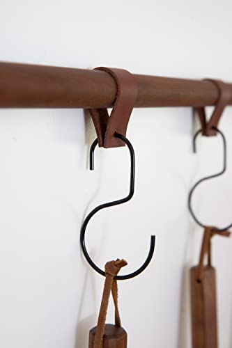 Leather Loop Hooks household storage & organization towel holder kitchen oven hook strap closet pants hook hanger pan hooks jeans hooks [3, 6 or 12 PK]