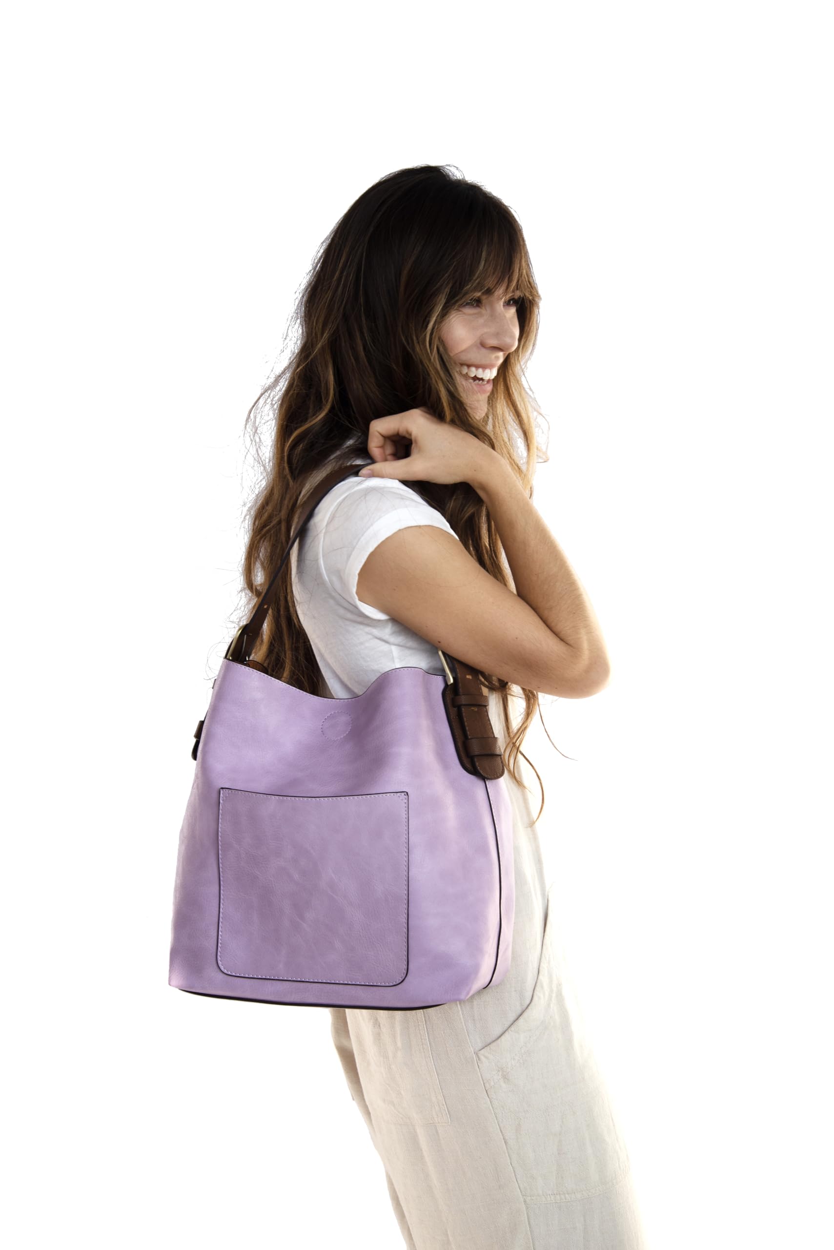 Joy Susan Womens Faux Leather: Hobo 2-in-1 Handbag