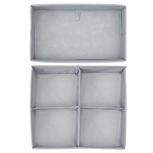 mDesign Soft Fabric Dresser Drawer and Closet Storage Organizer Set for Child/Kids Room, Nursery, Playroom - 2 Pieces, 5 Compartments - Textured Print - Gray