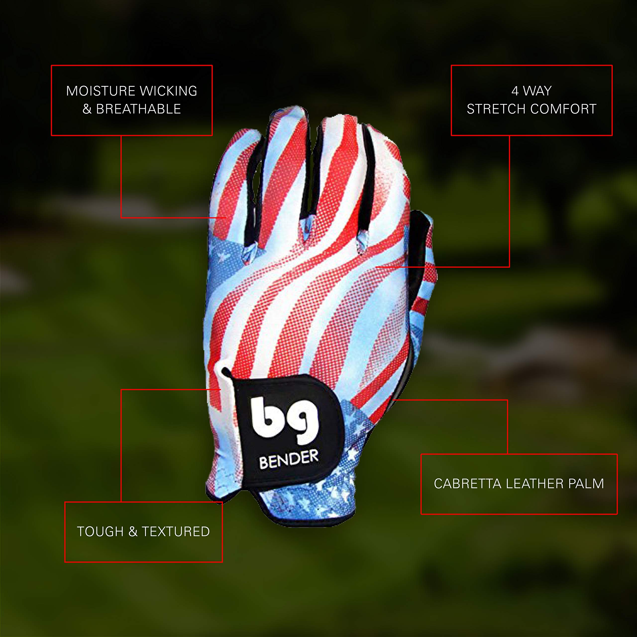 BG Bender Golf Glove | Wear On Left | (Orange, Ladies Medium)