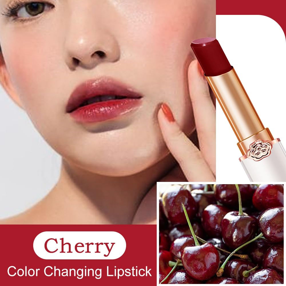 BINGBRUSH 2Pcs Color Changing Lipstick Queen,Long Lasting Lip Care Moisturizer Lip Balm Magic Lip Gloss Lip Tint Stain Glossly Makeup Lipstick Set for Women