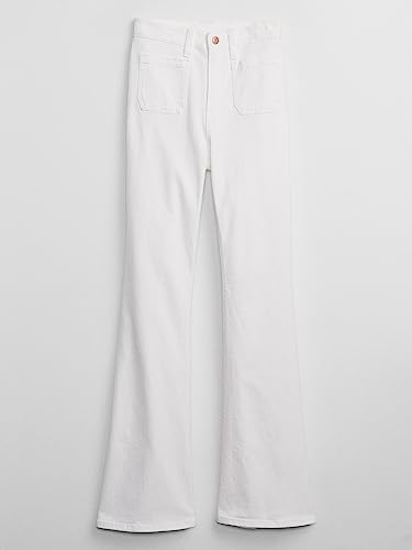GAP Womens High Rise Flare Jeans Optic White 30 Reg