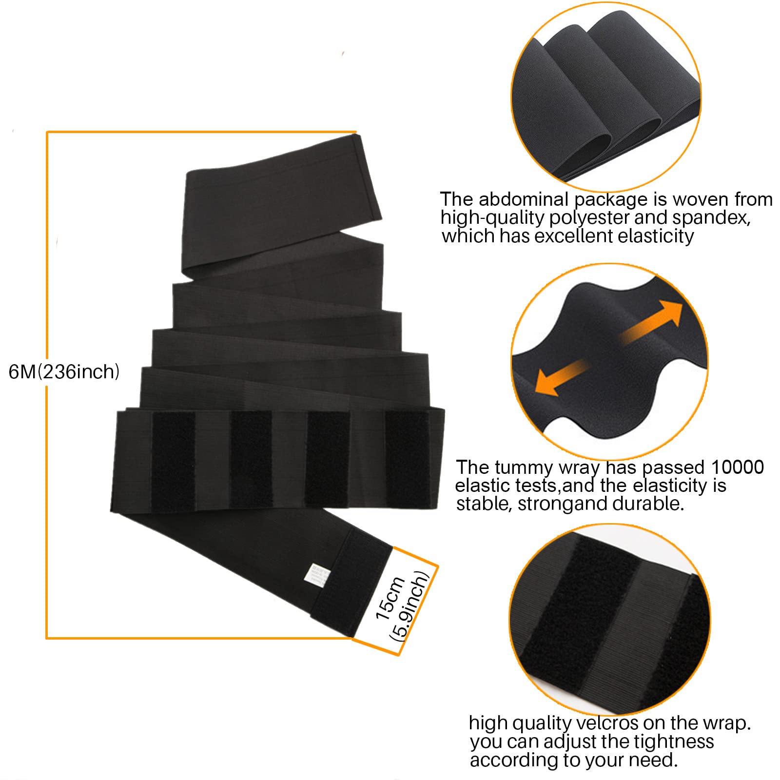JangBe Waist Trainer for Women with Loop Wrap Around Waist Trainer Plus Size Invisible Workout Waist Trimmer for Gym Black