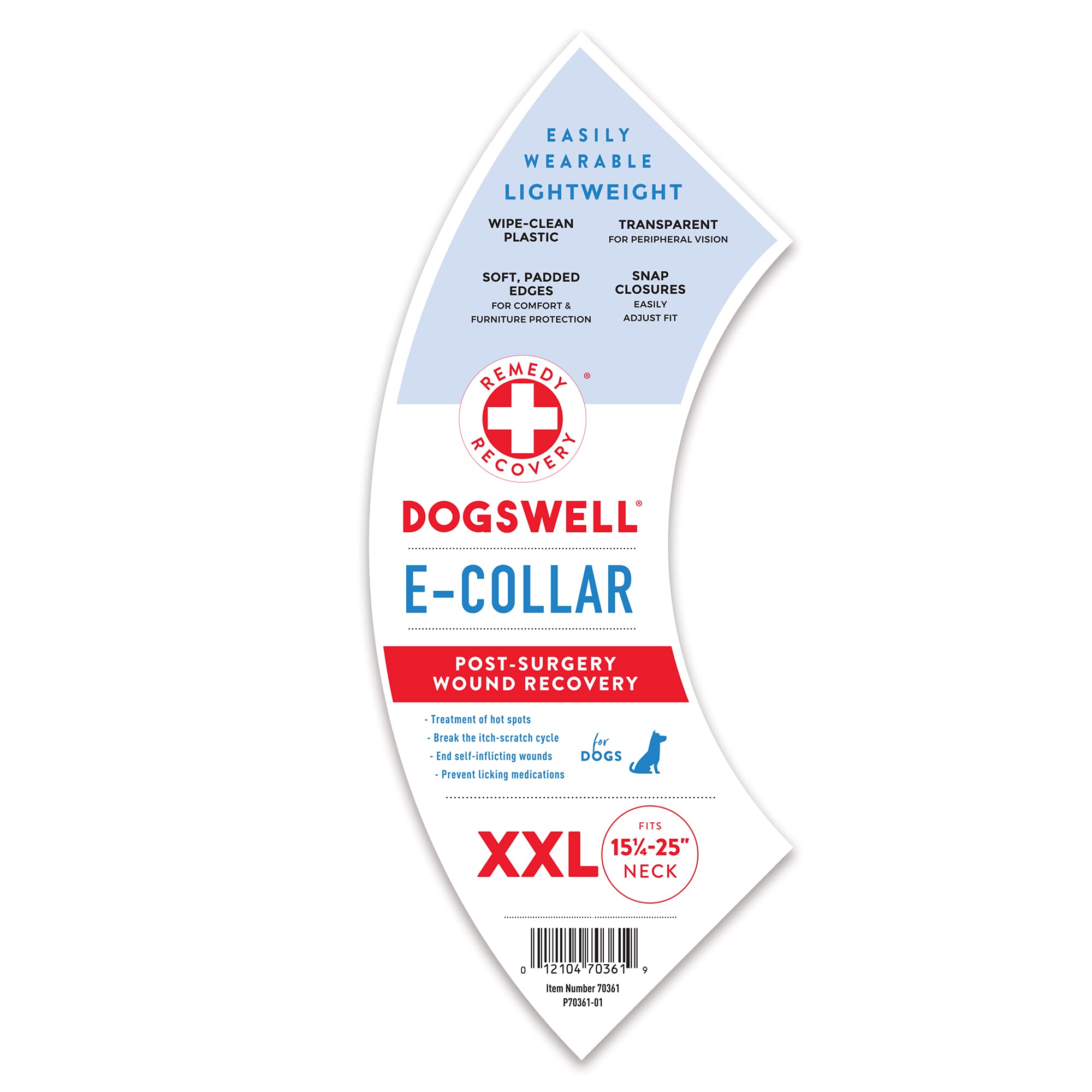 DOGSWELL Remedy + Recovery E-Collar E-Collar, XXL, Clear (Packaging May Vary)