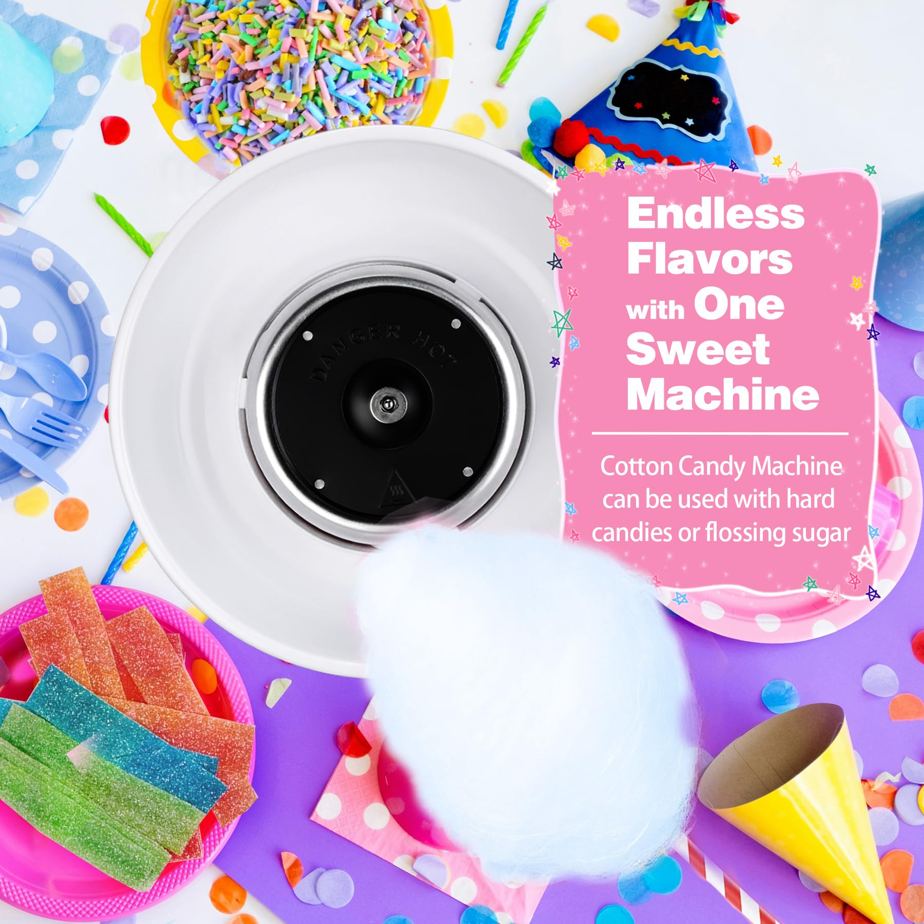 Cotton Candy Machine for Kids,Homemade Portable Cotton Candy Maker for Birthday, DIY, Party Gatherings,Christmas Halloween Gift