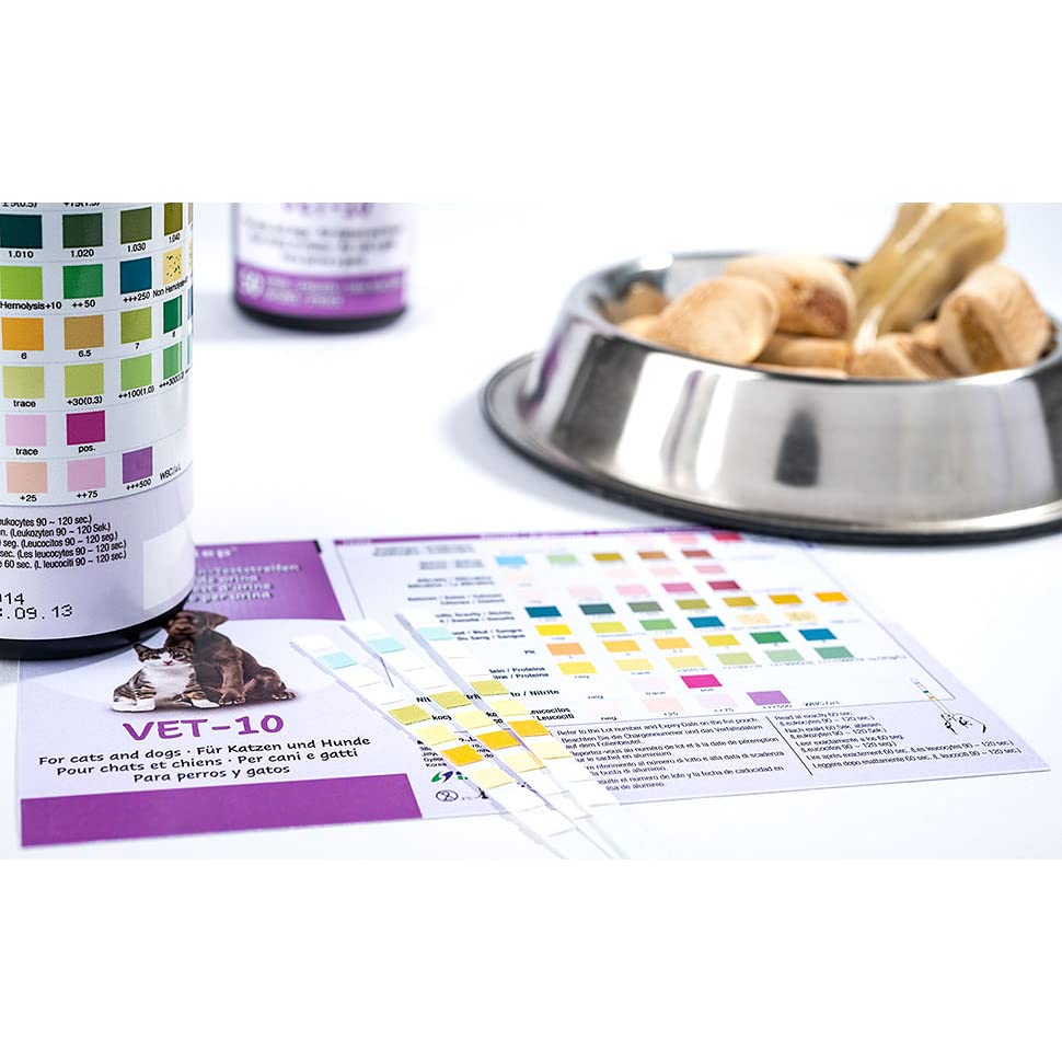One Step Pet Urine Test Strips, 50 x Urinalysis Parameter Tests for Dogs, Cats, Vets & Animals. Accurate Testing for Veterinarians Detects UTI, Diabetes, Bladder, Kidney, Liver, SG, pH, Glucose