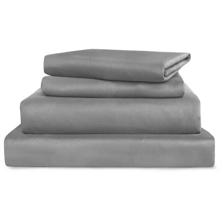 Deep Pocket Twin Sheets Set for Kids Air Mattress - Extra Deep Pocket Twin Sheet Sets - 4 Piece Bed Set Fade Resistant Fits 16in to 24in Pillow Top Air Bed Mattress(Grey)