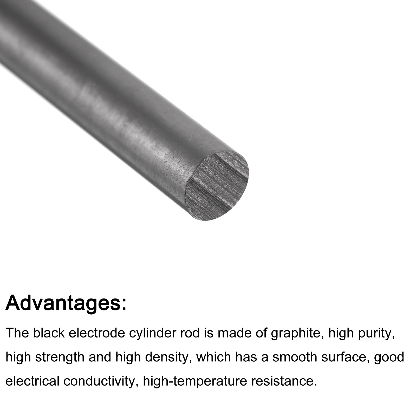 PATIKIL Graphite Rod Graphite Stirring Rod Cylinder Stick Carbon Rod 100x5mm Black for Electrode, Melting Casting, Crucibles, Pack of 5