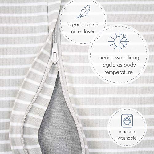 Woolino 4 Season Baby Sleep Bag or Sack with Feet Opening, Merino Wool, 3-4T, Rainbow