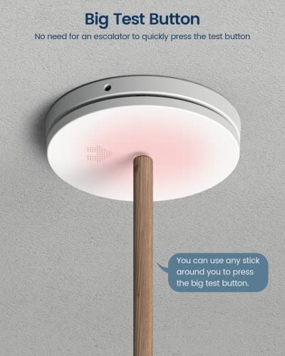 Ecoey Smoke Detector Alarm, 10 Year Fire Alarms Smoke Detectors with Self-Test and Ambient Light Detection, Ultra-Thin Fire Alarm with Big Test Button and Night Mode for Home, FJ146, 1 Pack