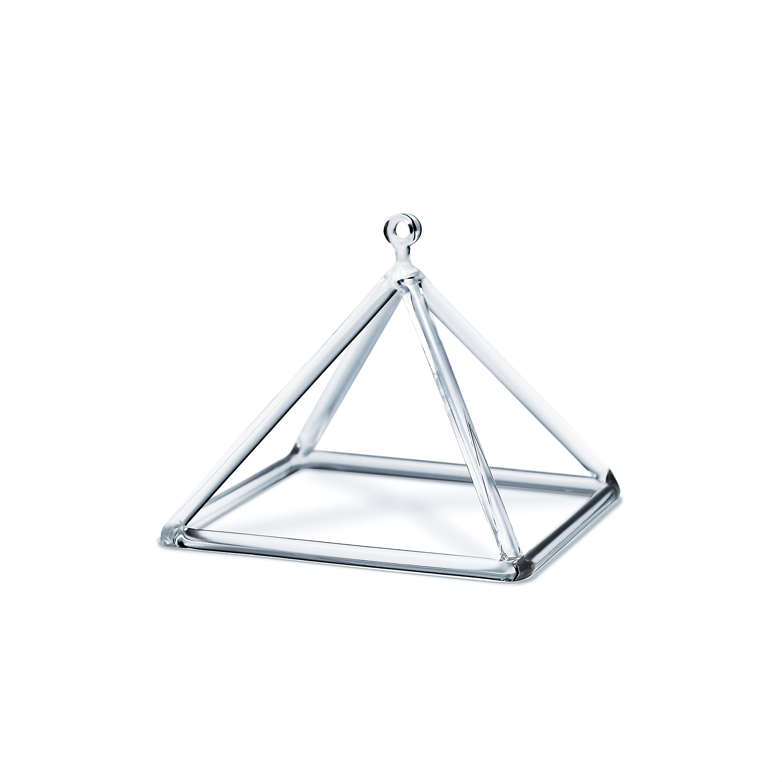 Joysense Crystal Singing Pyramid Clear Quartz 5 inch With Crystal Singing Bowl Striker