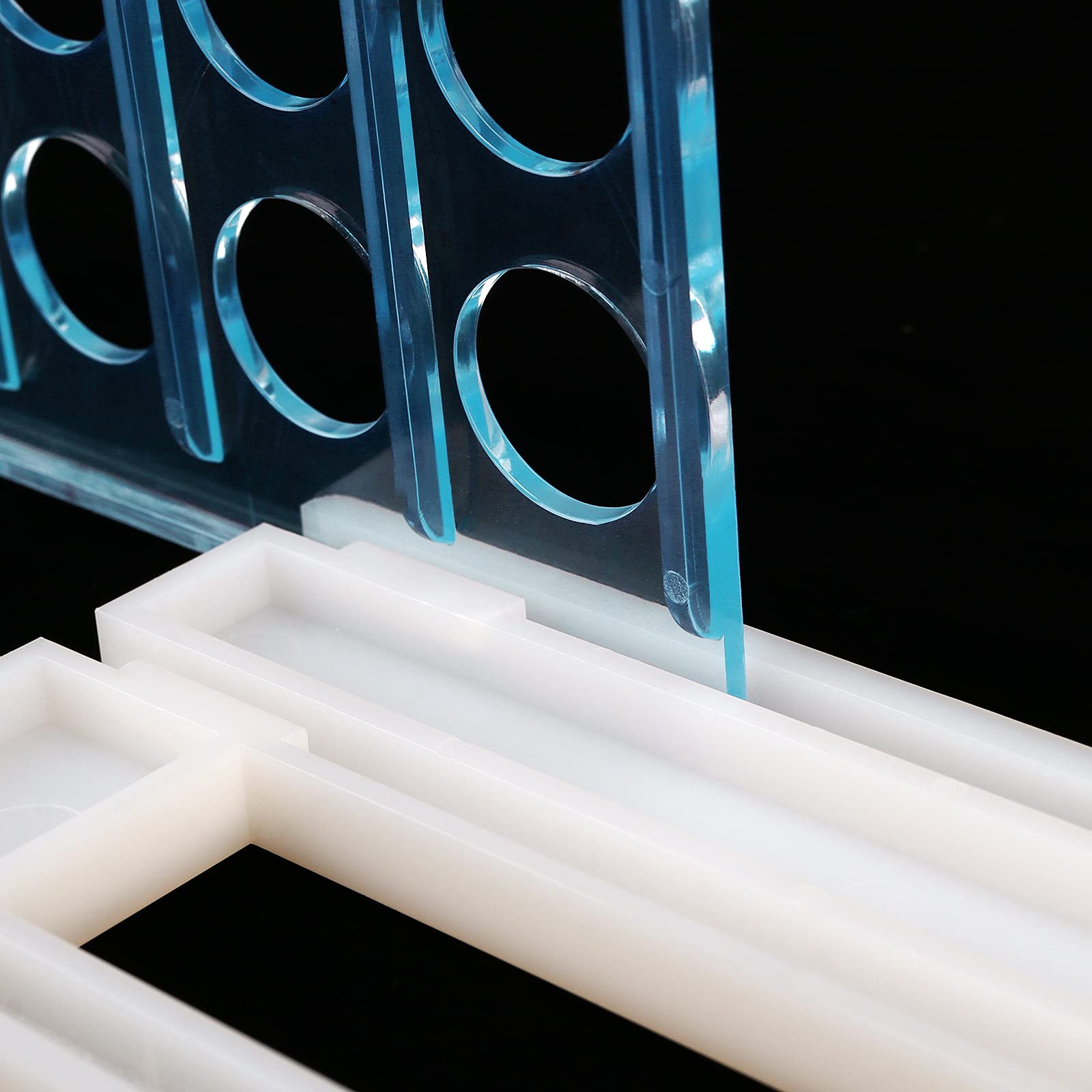HEIHAK 6 Pack Plastic Test Tube Rack, 50 Holes Detachable Lab Test Tube Holder for 13mm - 16 mm Tubes