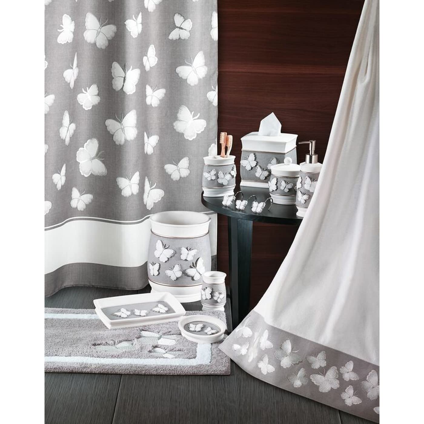 Avanti Linens - Bath Mat, Cotton Bath Rug, Butterfly Inspired Home Decor (Yara Collection, 20" x 30")