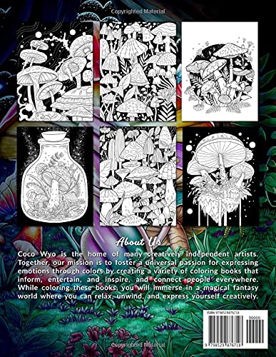 Mushroom Coloring Book: Adult Coloring Book Features Mushroom, Fungi, Mycology For Stress Relief