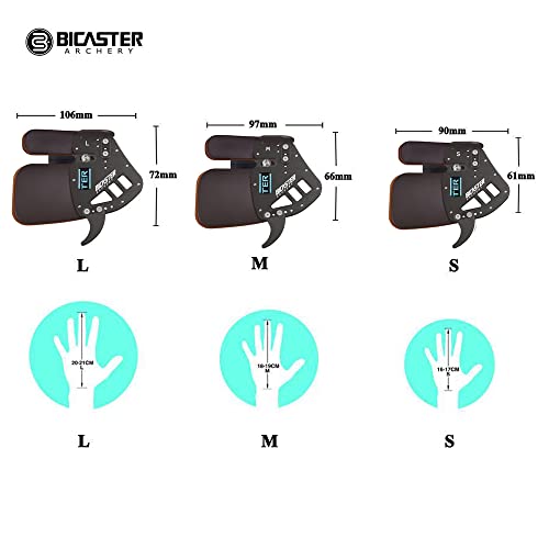 BICASTER ASA Finger Tabs Cowhide Face+Aluminum Plate for Olympic Recurve (Small, Right Handed)