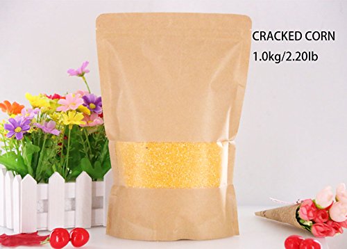 SumDirect Kraft Zip Lock Stand Up Bags Pouches with Notch and Matte Window,7X10 Inches,9.5oz,Pack of 50