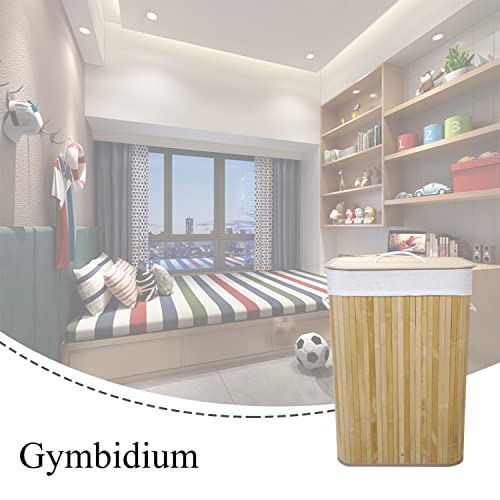Clothes Laundry Hamper with 2 Removable Liner Bags,Handwoven Bamboo Laundry Basket with Easy Carry Handles