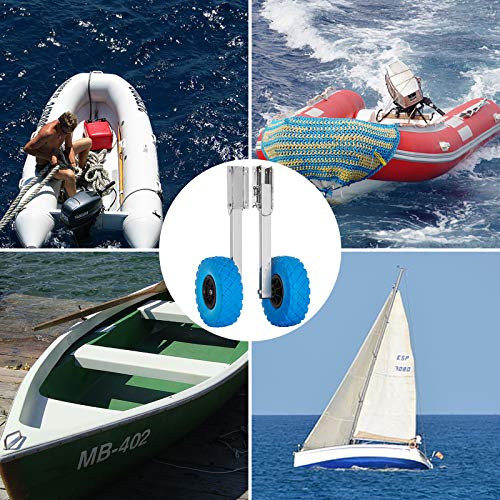 Bestauto Boat Launching Wheels Stainless Steel Transom Launching Wheel Dolly Stainless Steel for Inflatable Boat