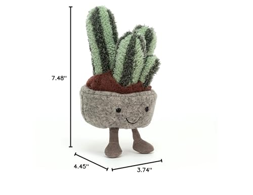 Jellycat Silly Succulent Columnar Cactus Stuffed Toy, 7 inches | Plant & Cactus Plush | Fun Décor & Gift