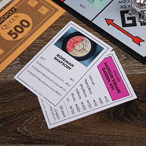 Monopoly Queen | Collectible Monopoly Game Featuring British Rock and Roll Band | Custom Game Board Featuring Familiar Artwork, Arenas, and More