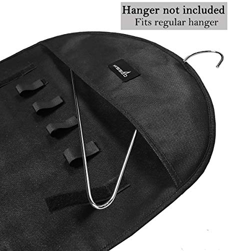 Misslo Jewelry Hanging Non-Woven Organizer Holder 32 Pockets 18 Hook and Loops - Black