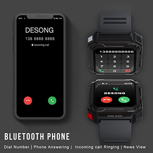 Desong Smart Watch with Earbuds,Watch Buds Smartwatch,3 in 1 Smart Watch Buit-in 4GB Memory,1.96" Smartwatches(Call Receive/Dial),Waterproof,Recording,Sleep Monitor,Fitness Tracker for iOS Android