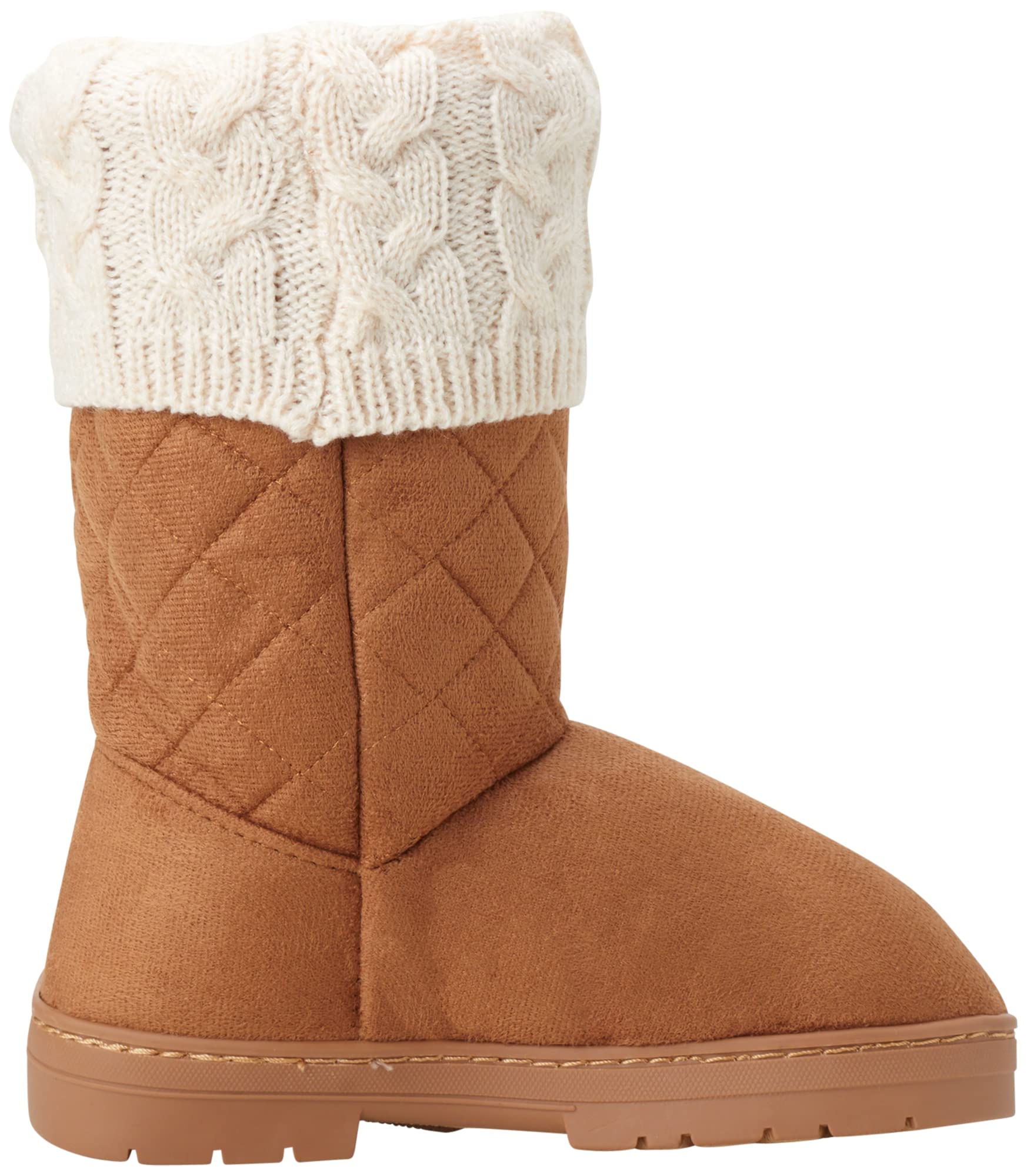 bebe Girls' Winter Boots - Quilted Woven Knit Winter Boots with Turn Cuff Sock Lining (Toddler/Girl), Size 2 Little Kid, Blush