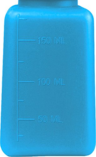 Menda - MDA-5317 MENDA 35594 One Touch Stainless Steel Liquid Dispenser Pump, ESD Safe durAstatic Bottle, Printed Flux Remover, 6 oz, High Density Polyethylene/Stainless Steel, Blue