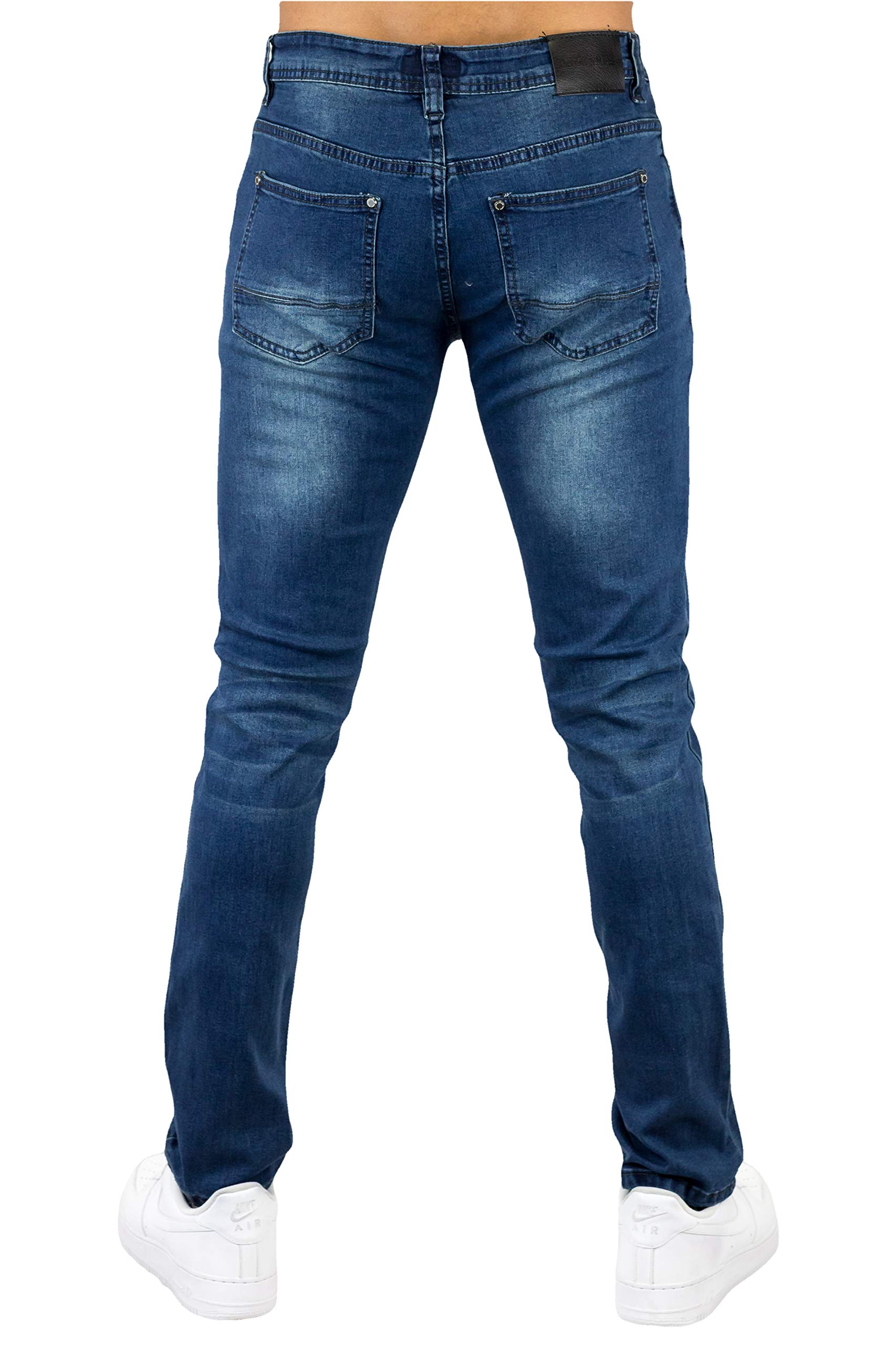 Bleecker and Mercer Men's Stretch Basic Slim Skinny Fit Denim Jean Pants (P005-BM- DK Indigo, 34x30)