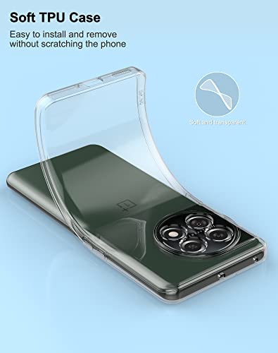 Cresee Case for OnePlus 11 5G, Thin Clear Cover with Camera Protection Slim Shockproof Flexible TPU Phone Case for OnePlus 11 - Transparent
