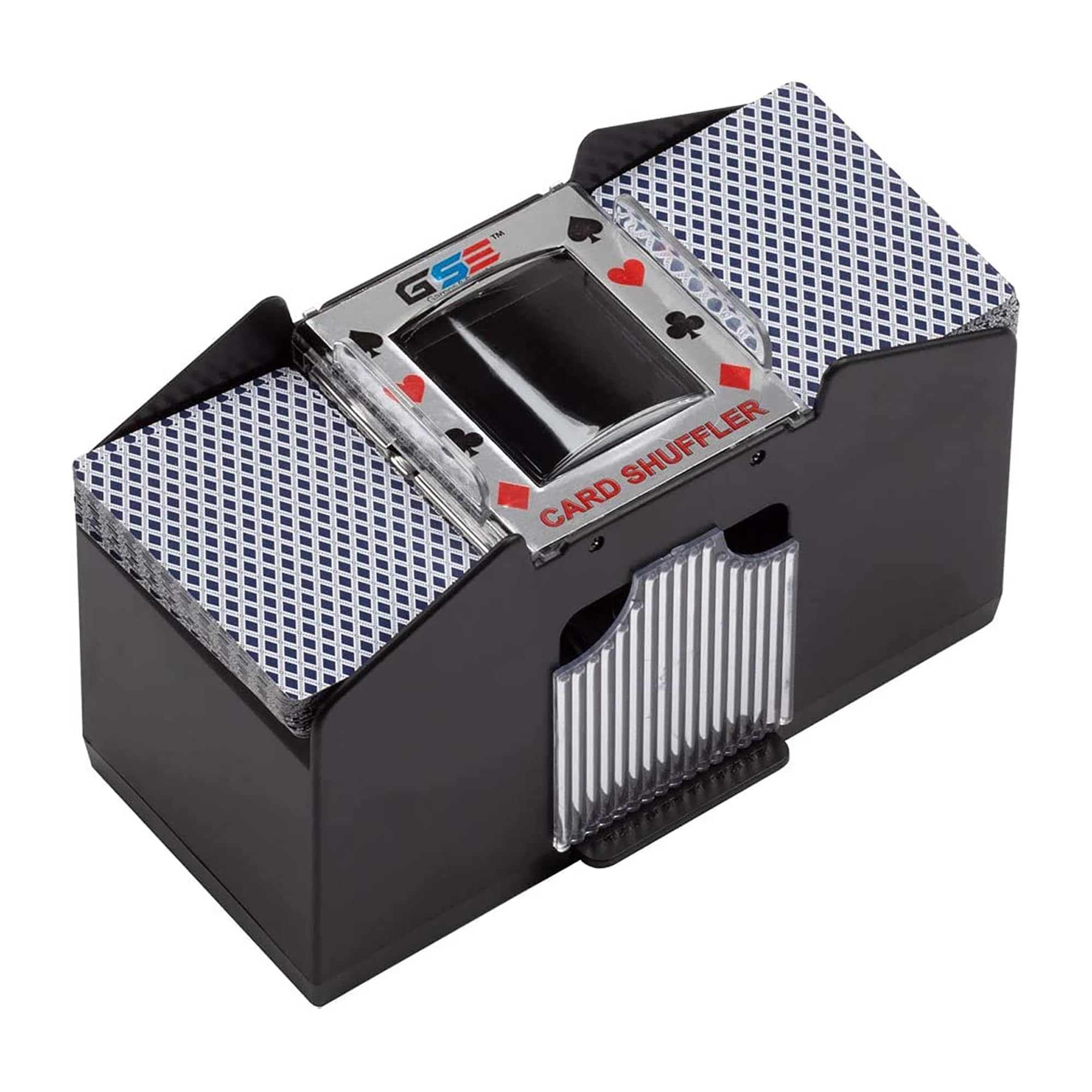 GSE Games & Sports Expert 4-Deck Automatic Card Shuffler, Battery-Operated Electric Shuffler Machines for Playing Cards, Blackjack, Texas Hold'em, Canasta, UNO, Rummy, Bridge