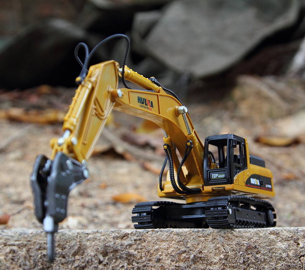 Gemini&Genius Drill Excavator Construction Site Vehicle Toys 1:50 Scale Diecast Digger and Driller Engineering Dump Truck Collectible Toys for Kids and Decoration for House (Demolition Machine)