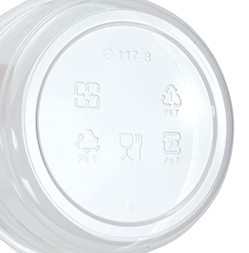 GOLDEN APPLE, 12oz. Ultra Clear Recycled PET Plastic Round Deli Container and Dome Lid Combo - 20sets